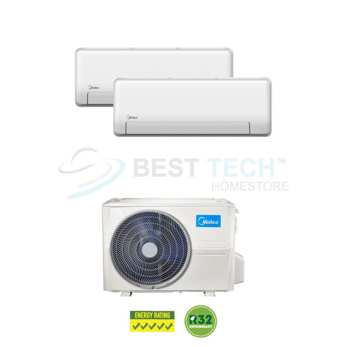 MIDEA System 2 - 9K BTU x1, 12K BTU x1 (MAE-3M25E/MSEID-09x1/MSEID-12x ...